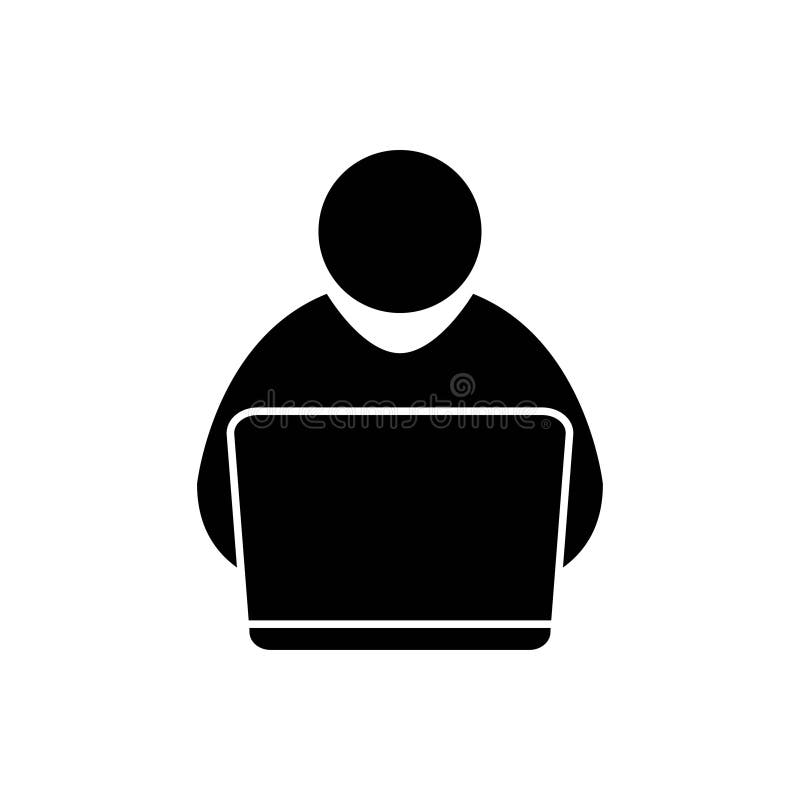 Man with Laptop Icon Vector Working Office Concept for Your Web Design ...