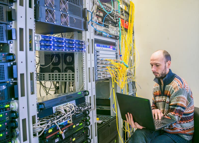 Racks with Servers are Located in the Server Room of the Data Center ...