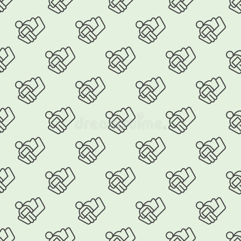 Man with Laptop on Sofa Line Seamless Pattern, Remote Work Theme ...