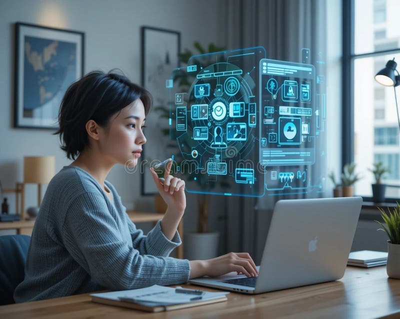 Man with Laptop Solving Equations Problem 8K Desktop Wallpaper Stock ...