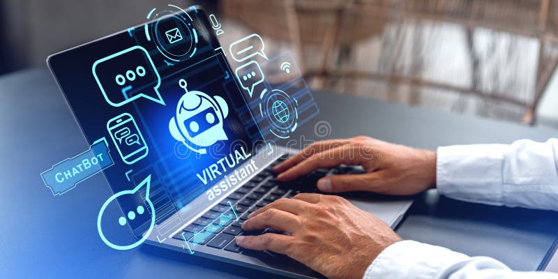 Robot Hand Laptop Customer Support Interface Stock Photos - Free ...