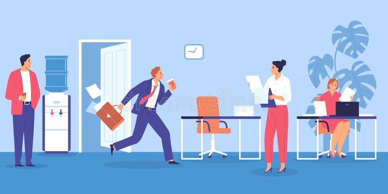 Man Late for Work stock vector. Illustration of corporate - 254544846