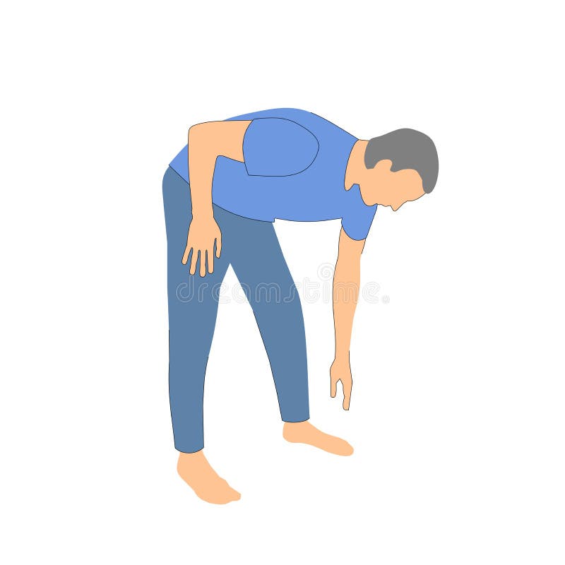 Man Leaned Forward. Posture of a Person when Bending Over Stock Image ...