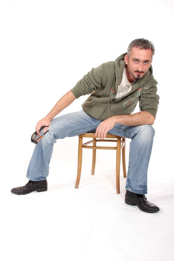 Man Leaning Over stock photo. Image of lean, interesting - 1422846