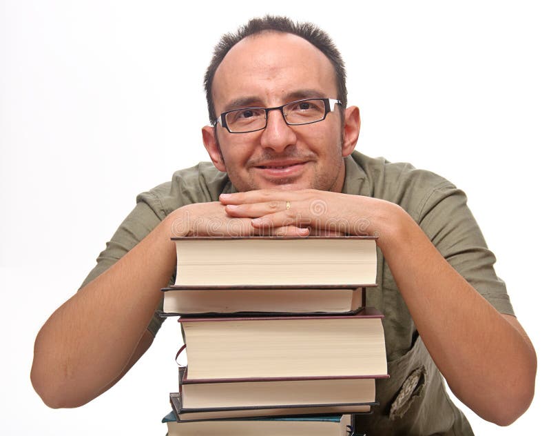 Angry Professor with a Stack of Books Stock Photo - Image of story ...