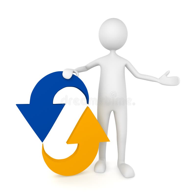 Man Leaning To Recycle Icon Stock Illustration - Illustration of ...