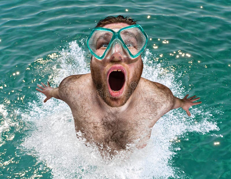 Man leaping out from water stock image. Image of breath - 24673271