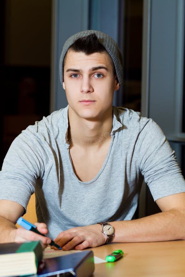 Young man learning stock photo. Image of homework, learn - 36980926