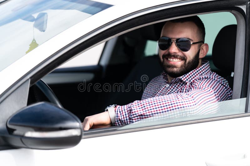 Man Learning To Drive a Car Stock Image - Image of driver, person ...