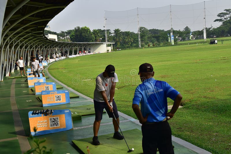 A Man is Learning To Hit Golf Editorial Image - Image of healt ...