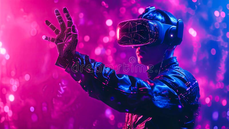 Man in Leather Jacket Holding Game Controller Stock Image - Image of ...