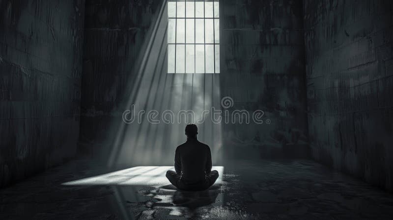 Man Leaving Solitary Confinement into Light Stock Image - Image of ...