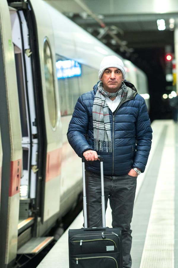 Man leaving by train stock image. Image of commuter - 109407983