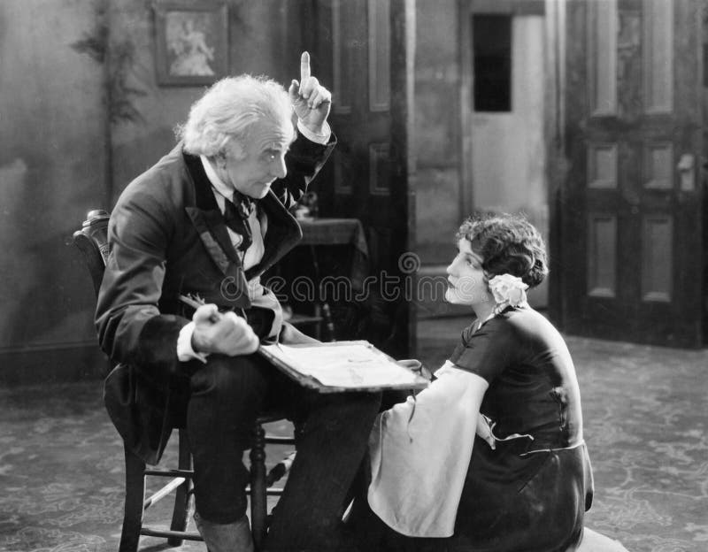 Man Lecturing a Young Woman Stock Photo - Image of adults, hear: 52026500