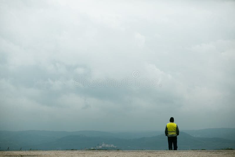 Man on the ledge stock image. Image of cold, storm, standing - 35112069