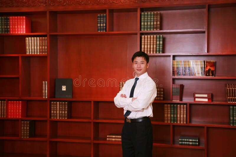 Man in library stock photo. Image of portrait, person - 7568064