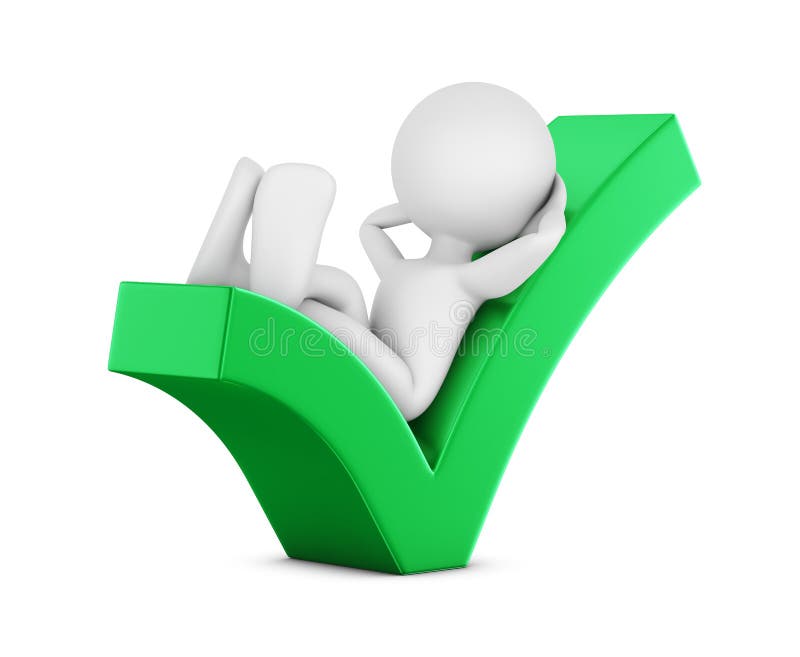 Man and check mark stock illustration. Illustration of render - 130771446