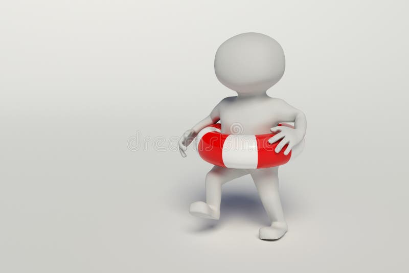 Man with Lifesaver stock illustration. Illustration of concept - 51668168