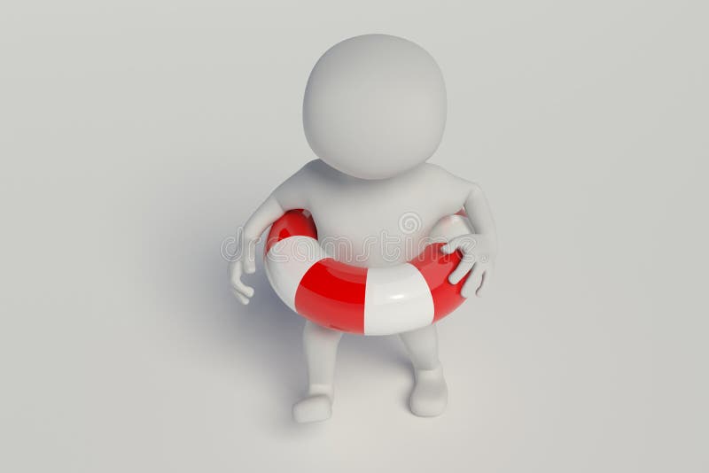 Man with Lifesaver stock illustration. Illustration of rescue - 51698708