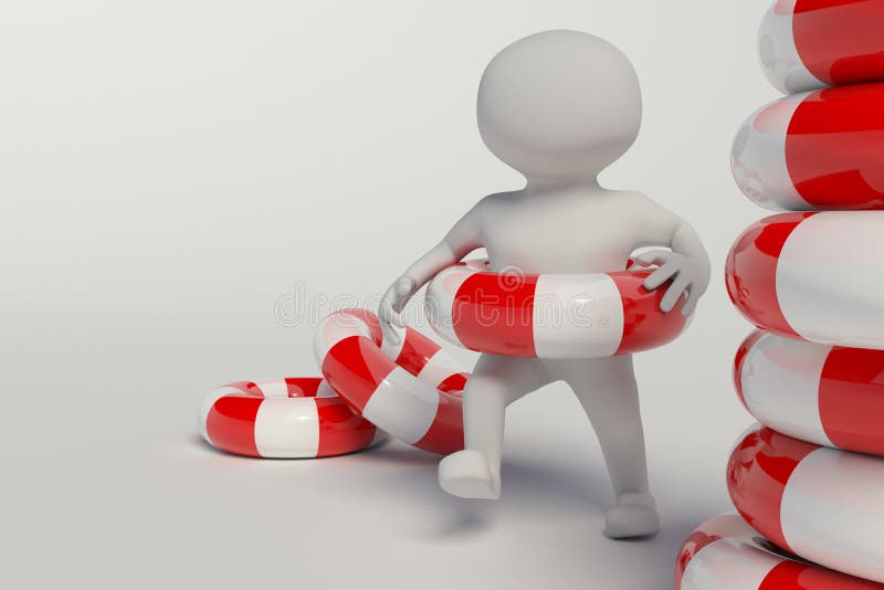 Man with Lifesaver stock illustration. Illustration of person - 51698720