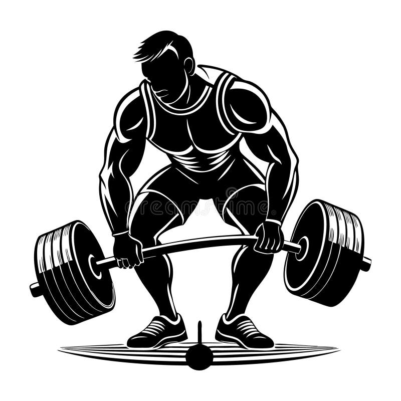 A Man Is Lifting A Barbell In The Air Stock Illustration Illustration