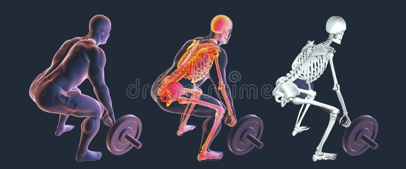 A Man Lifting a Barbell, 3d Illustration Stock Illustration ...