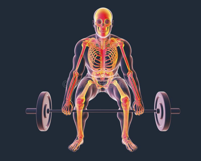 A Man Lifting a Barbell, 3d Illustration Stock Illustration ...