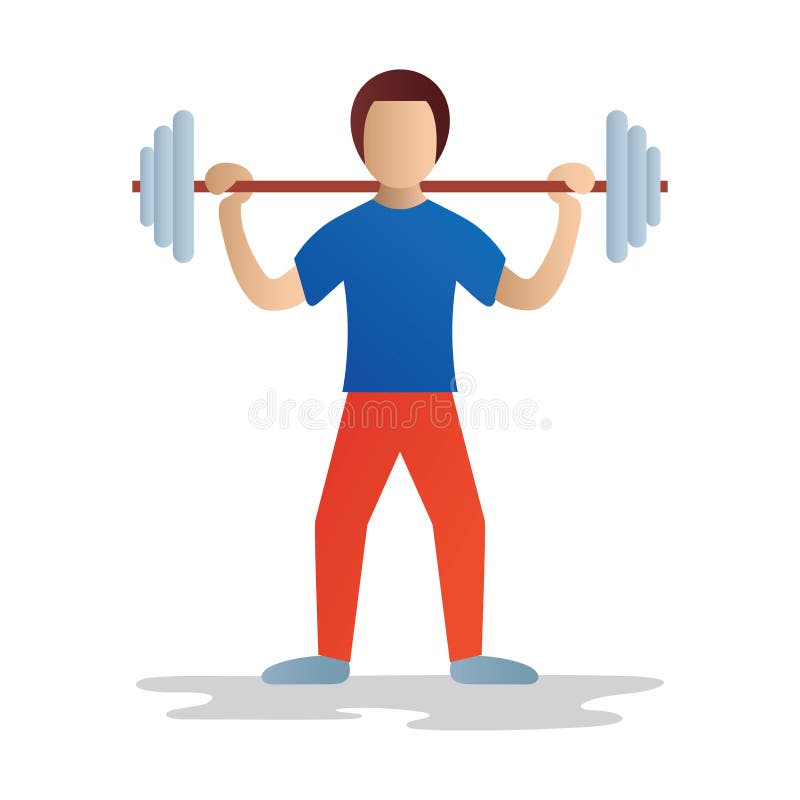 Man Lifting Barbell. Vector Illustration Decorative Design Stock Vector ...