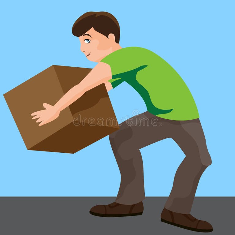 Man Lifting Heavy Box Stock Illustrations – 698 Man Lifting Heavy Box ...