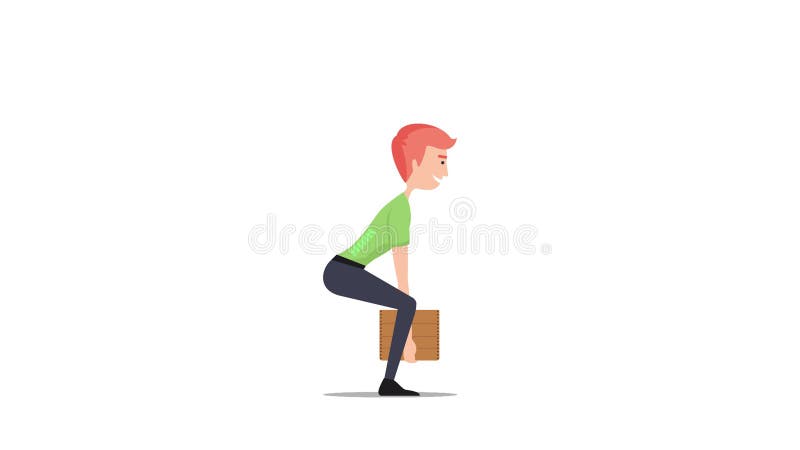 Man Lifting a Cardboard Box Step by Step Cartoon Animation Stock Video ...