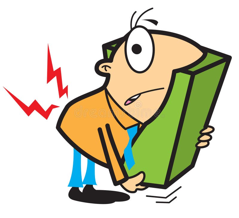 Man lifting a heavy box stock vector. Illustration of illustrate - 13781205