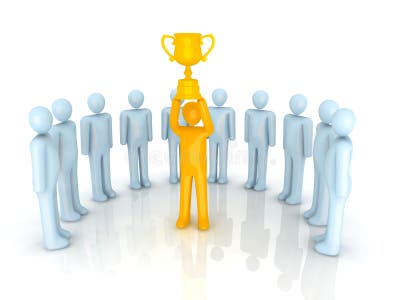 Man lifting trophy stock illustration. Illustration of yellow - 10430237