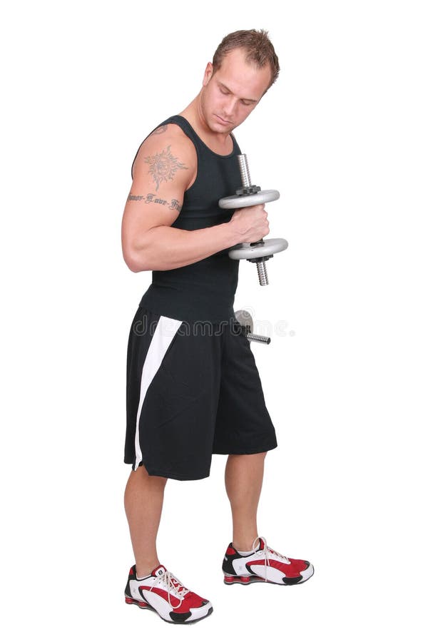 Man lifting weights stock image. Image of bicep, male - 9237533