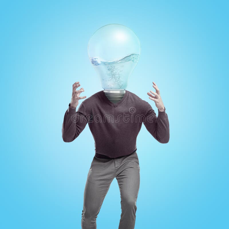 Lightbulb Head Person Digital Photos Blue Stock Photos - Free & Royalty ...