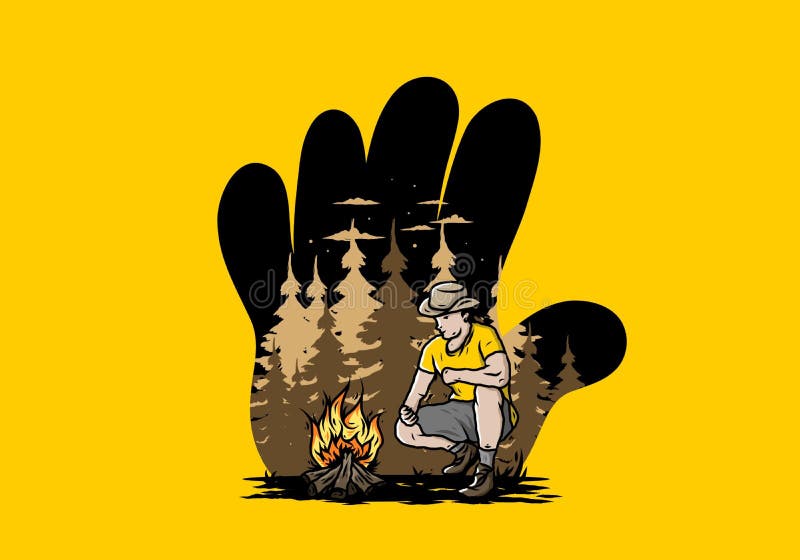 Man Lighting Fire Stock Illustrations – 291 Man Lighting Fire Stock ...