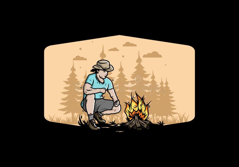 Man Lighting Fire Stock Illustrations – 291 Man Lighting Fire Stock ...