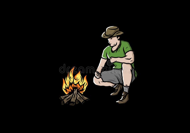 Man Lighting Fire Stock Illustrations – 291 Man Lighting Fire Stock ...