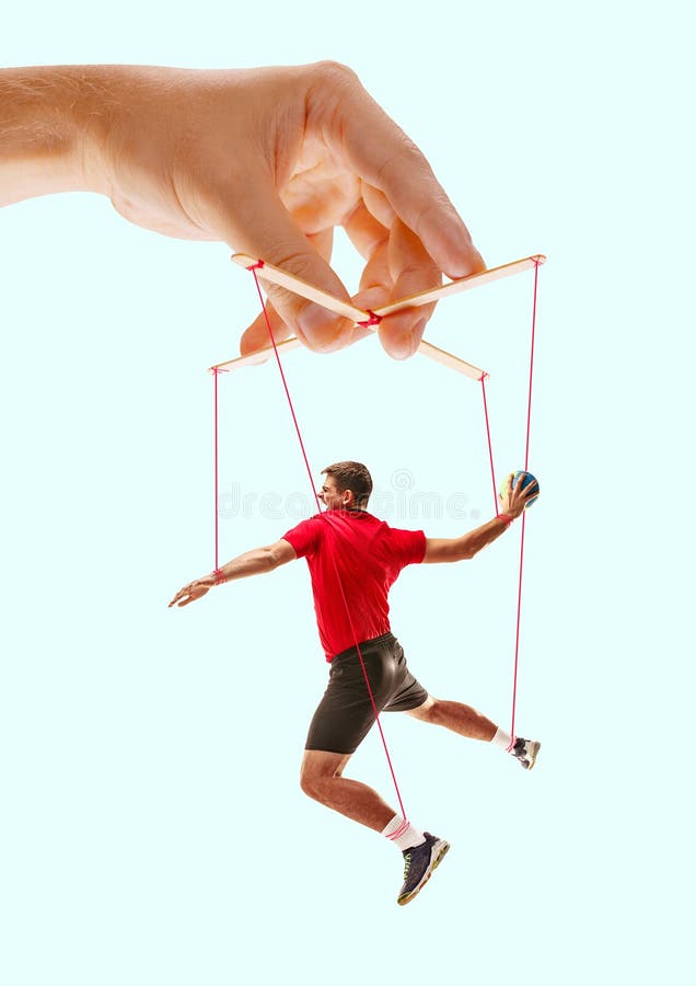Man Like a Puppet in Somebodies Hands. Concept of Manipulation Stock ...