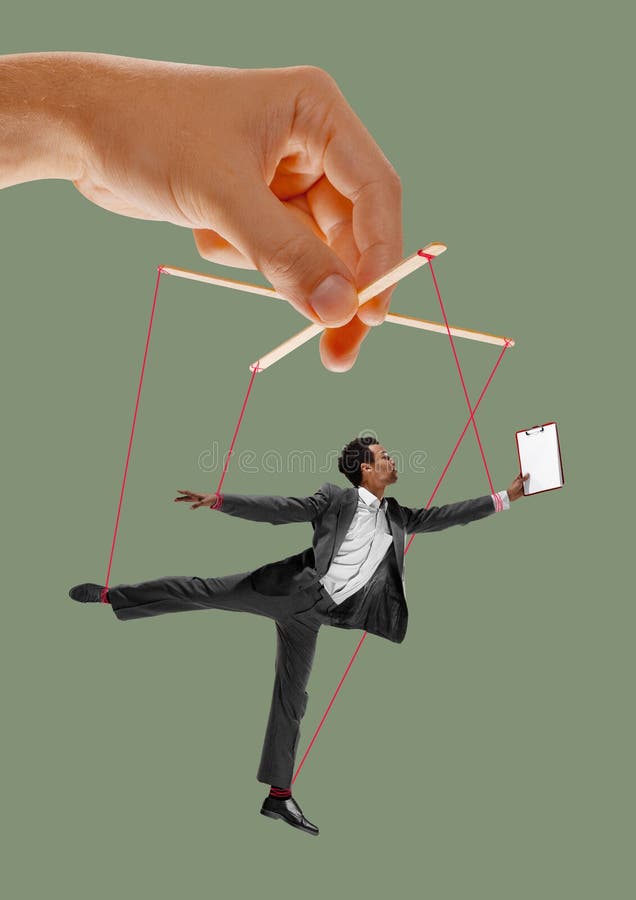 Man Like a Puppet in Somebodies Hands. Concept of Manipulation Stock ...