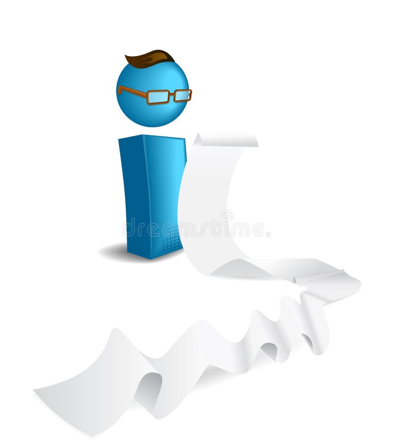 Man with a list stock vector. Illustration of long, characters - 45908357