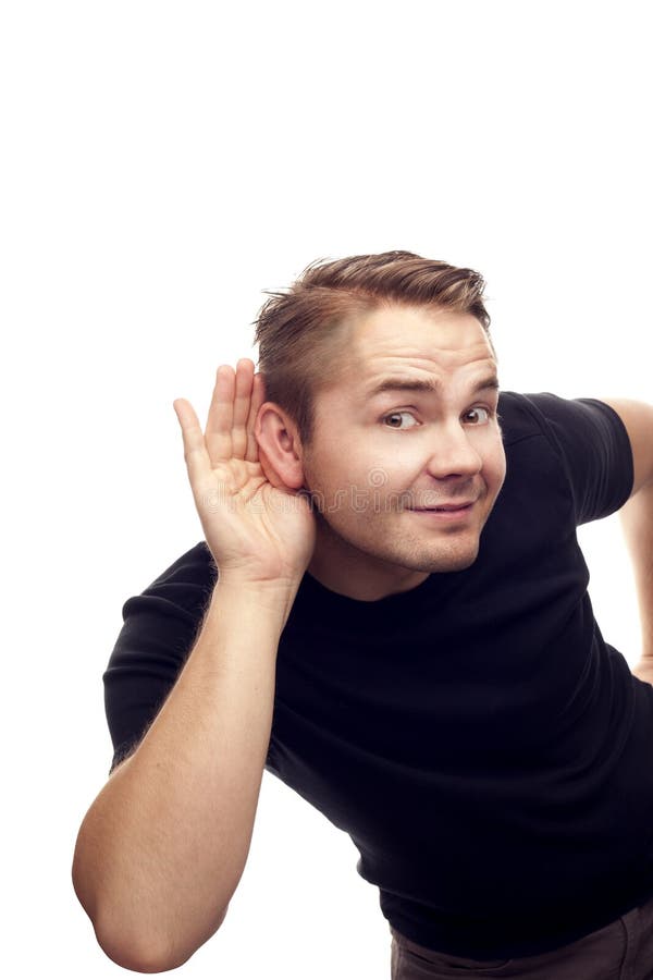 Man listen pose stock photo. Image of caucasian, businessman - 18684758