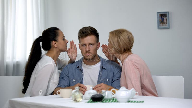 Tricky Mother In Law Secretly Listening Wife Whispering Secret On