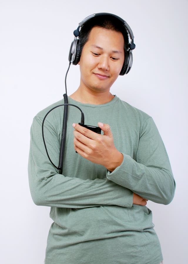 Man Enjoy Listening To Music Stock Image - Image of executive, seating ...