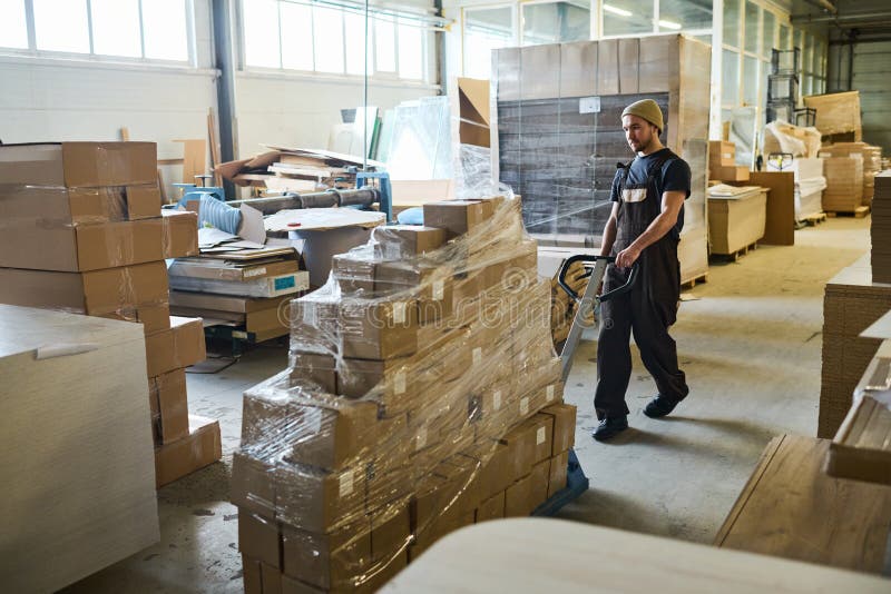 Man Loading the Packed Goods Stock Photo - Image of transportation ...