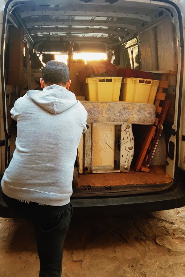 Man loading a van stock image. Image of work, move, people - 143732905