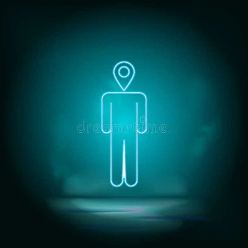 Man, Location Blue Neon Vector Icon. Simple Element Illustration from ...