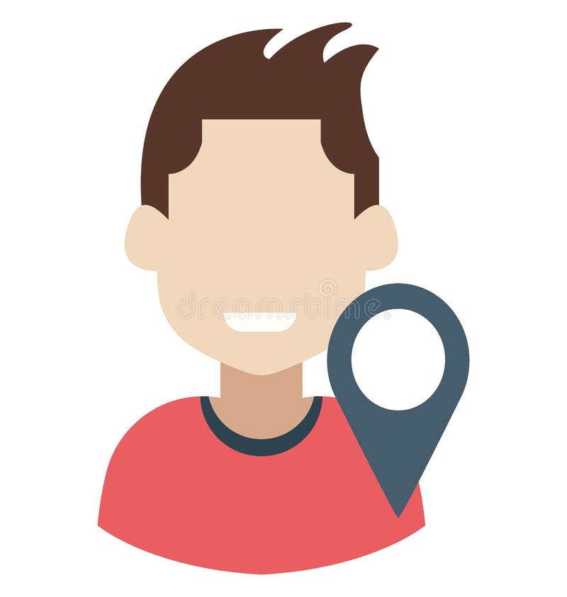 Man Location Color Vector Isolated Icon Editable Stock Vector ...