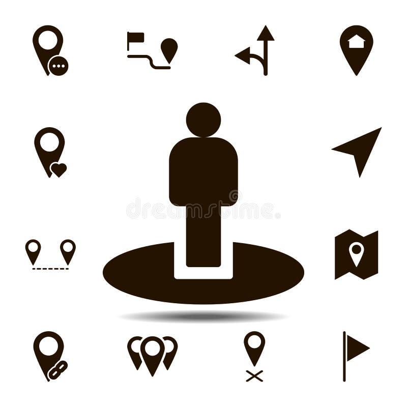 Man, Location, User Icon. Simple Glyph, Flat Vector Element of Location ...