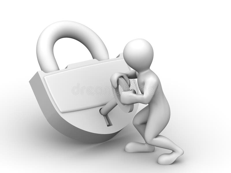 Man with lock stock illustration. Illustration of isolated - 7438811