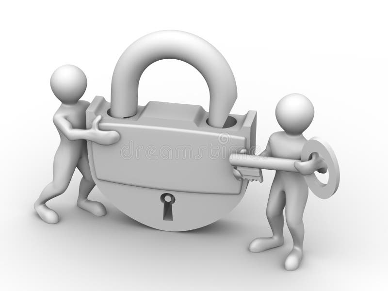 Man with lock stock illustration. Illustration of dimensional - 8265871